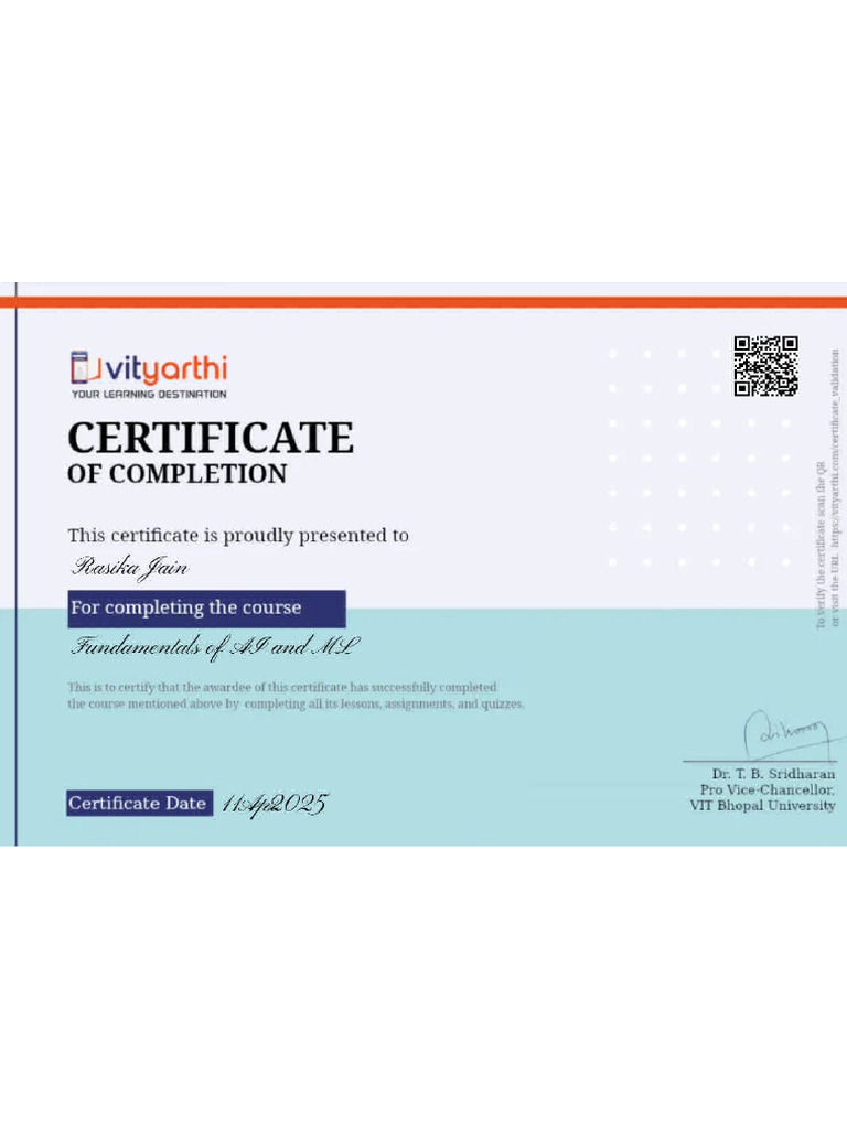 Aiml Certificate | PDF