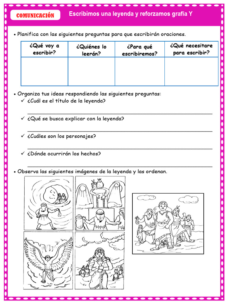 D3 A2 FICHA COM. Escribimos Una Leyenda y Reforzamos Grafía Y | PDF ...