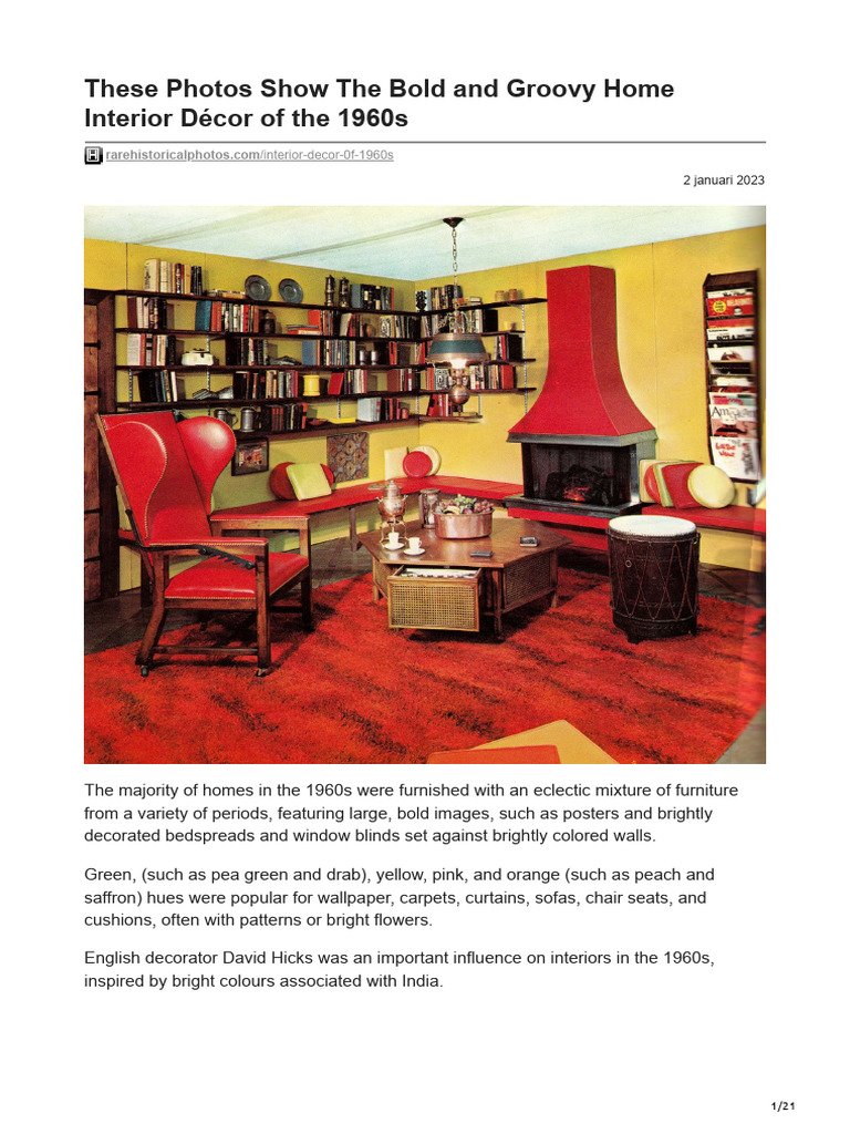 These Photos Show The Bold and Groovy Home Interior Décor of The 1960s ...