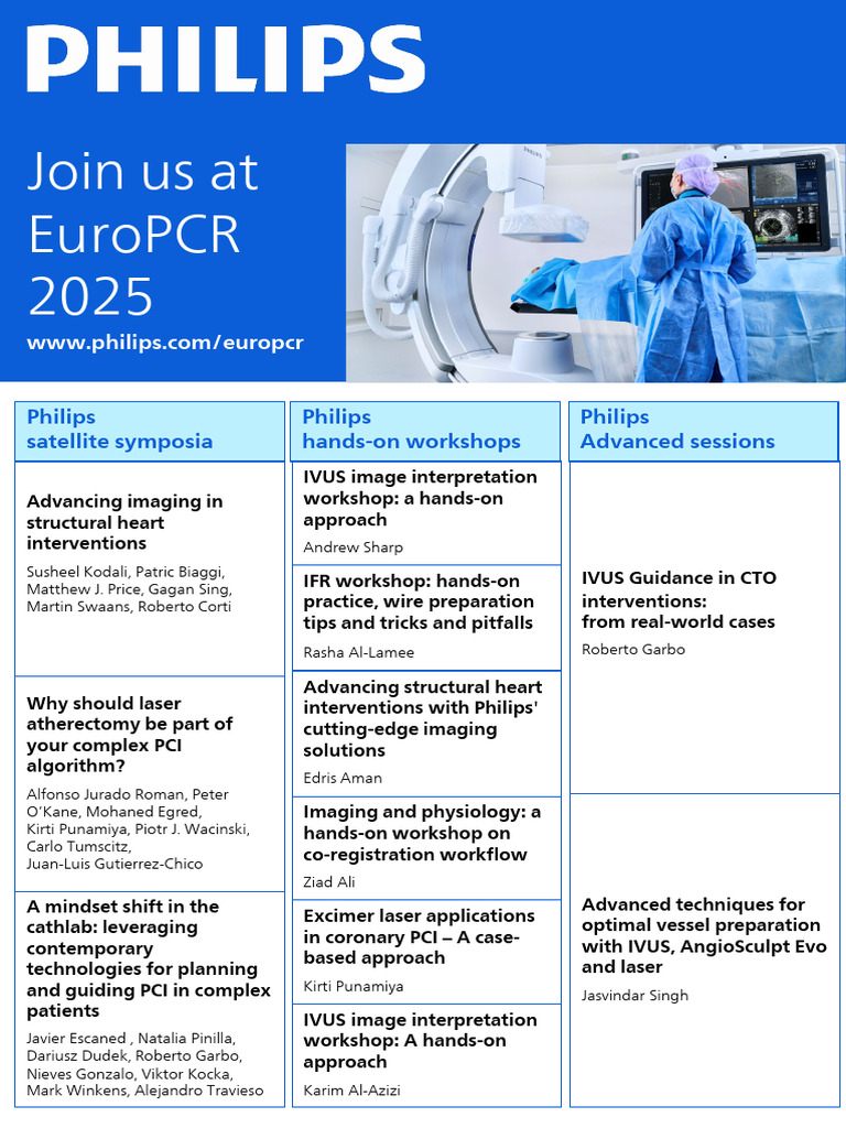 Join Us at Europcr 2025: Philips Satellite Symposia Philips Hands-On ...