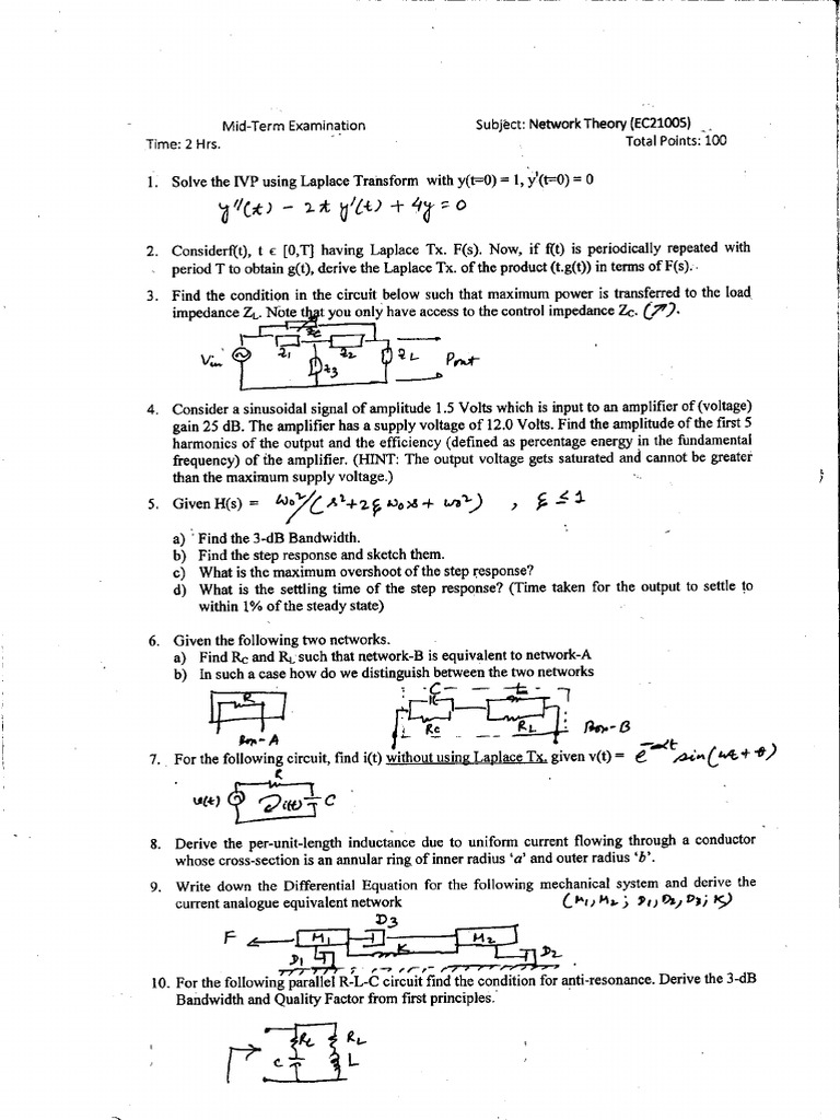 EC 21005 - Network Theory | PDF