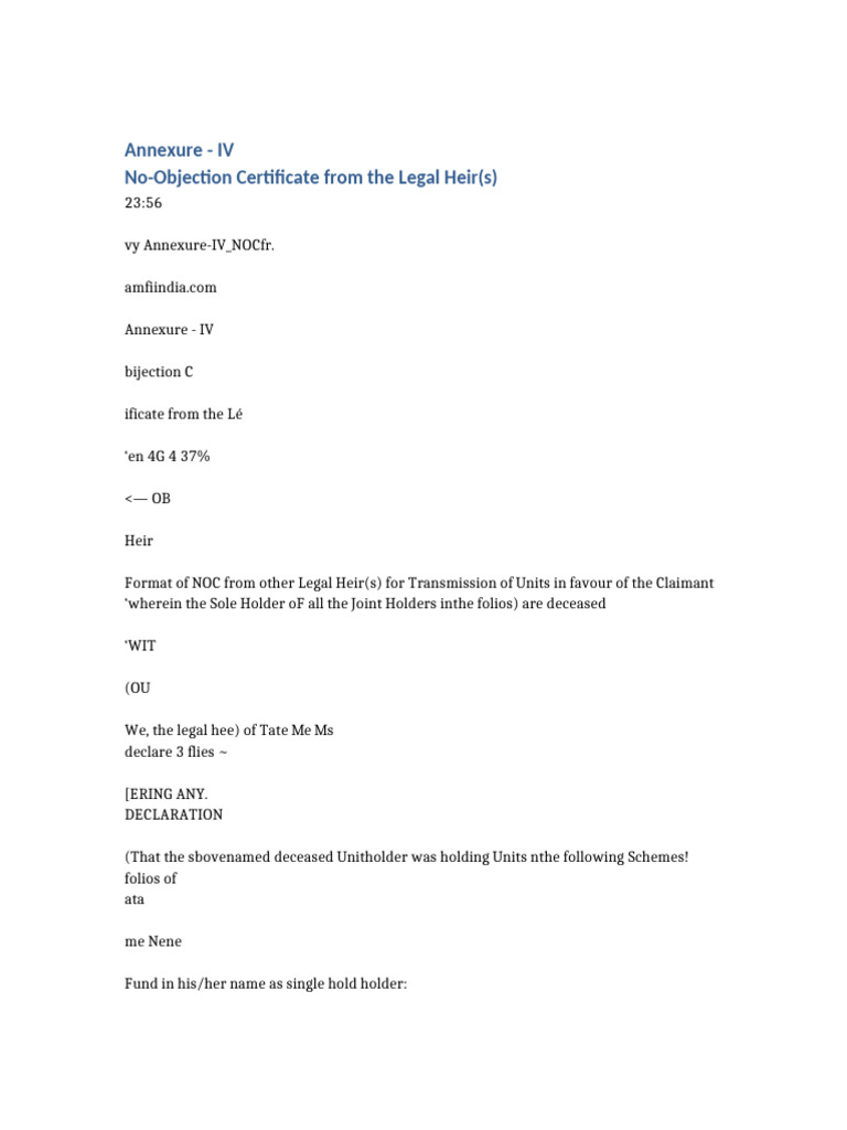 Annexure IV NOC | PDF