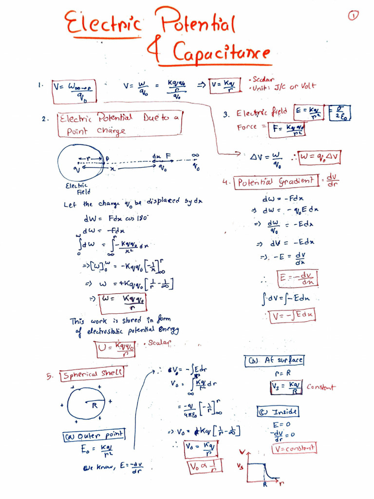 Electric Potential and Capacitance | PDF