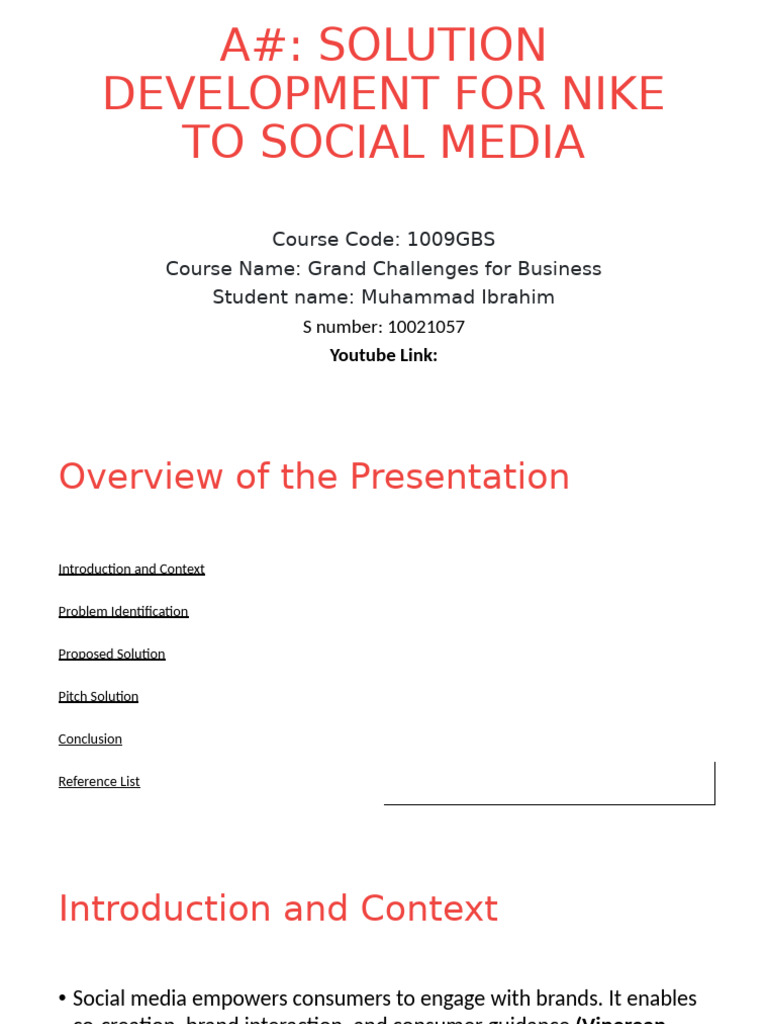 Solution Development For Nike To Social Media | PDF | Social Media ...