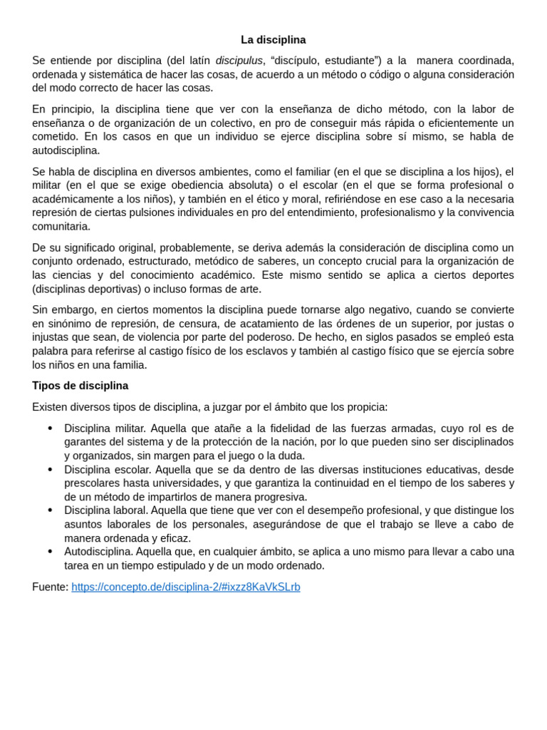 Importancia de la Disciplina Escolar | PDF | Disciplinas | Enseñando