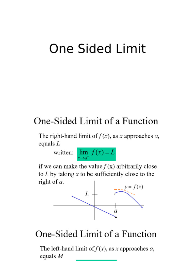One Sided Limit | PDF