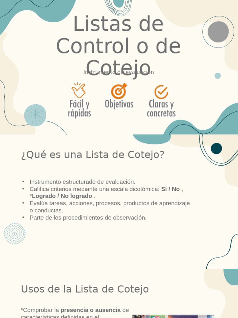 Lista de Control o Cotejo Expo | PDF