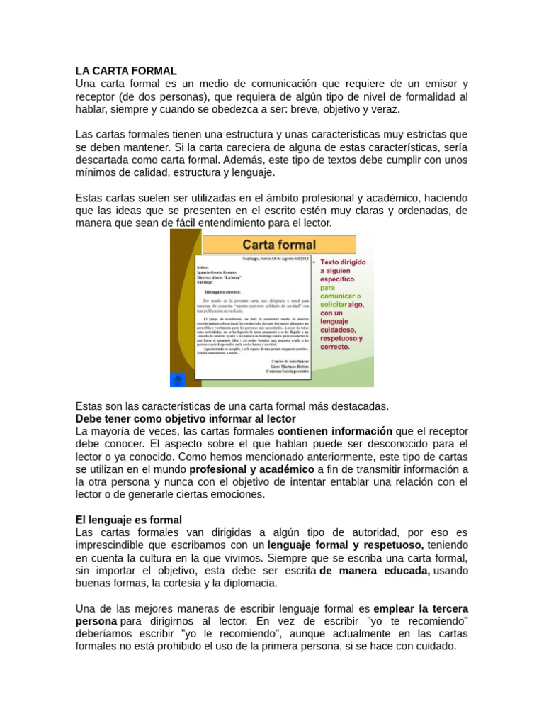 La Carta Formal | PDF | Comunicación | Información