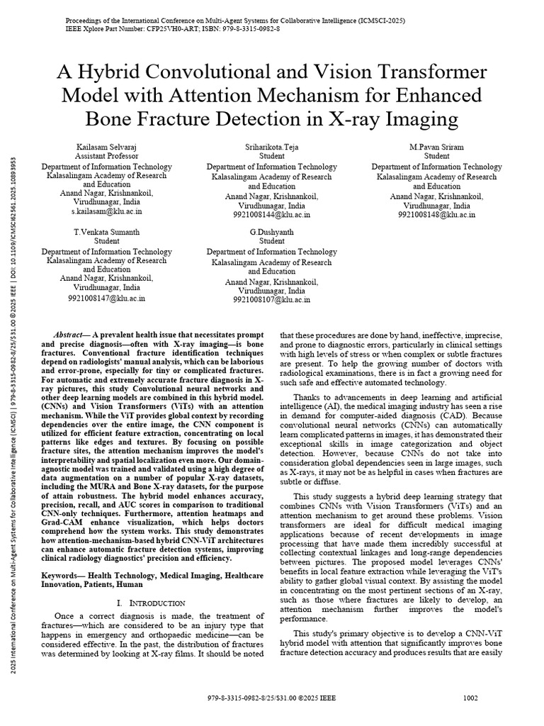 Bone Fracture Detection Papers Final | PDF | Receiver Operating ...