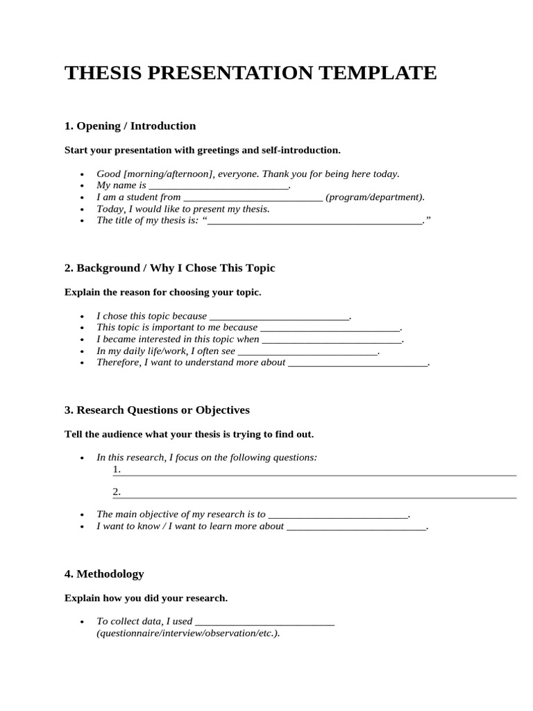 Thesis Presentation Template Guide | PDF | Methodology