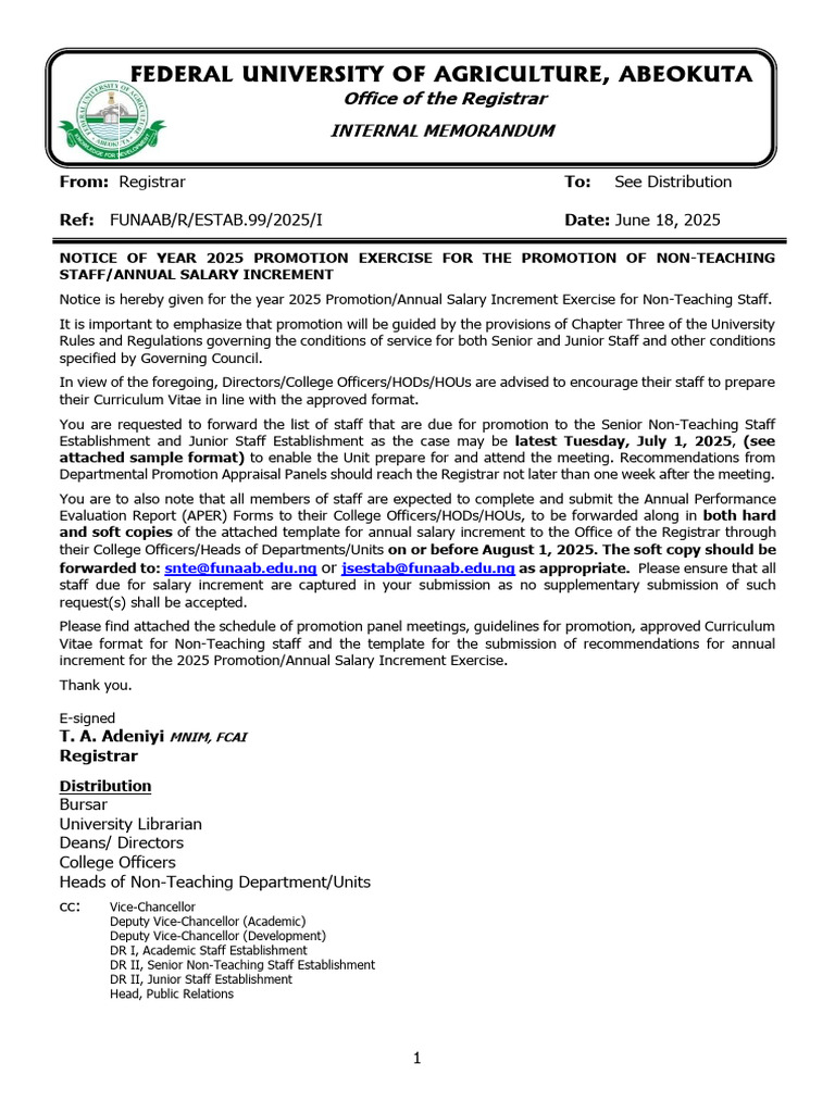2025 Non-Academic Staff Promotion Criteria | PDF | Performance Appraisal
