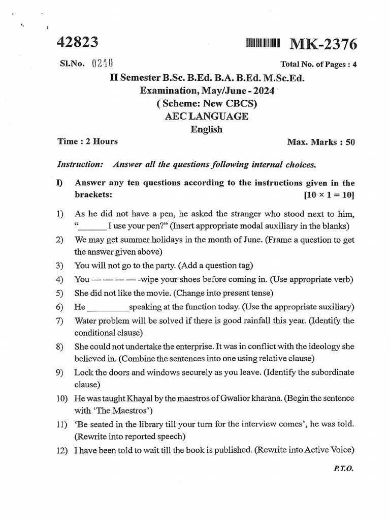 2025 English Sem2 ENG PYQ | PDF | Human Voice | Phonetics