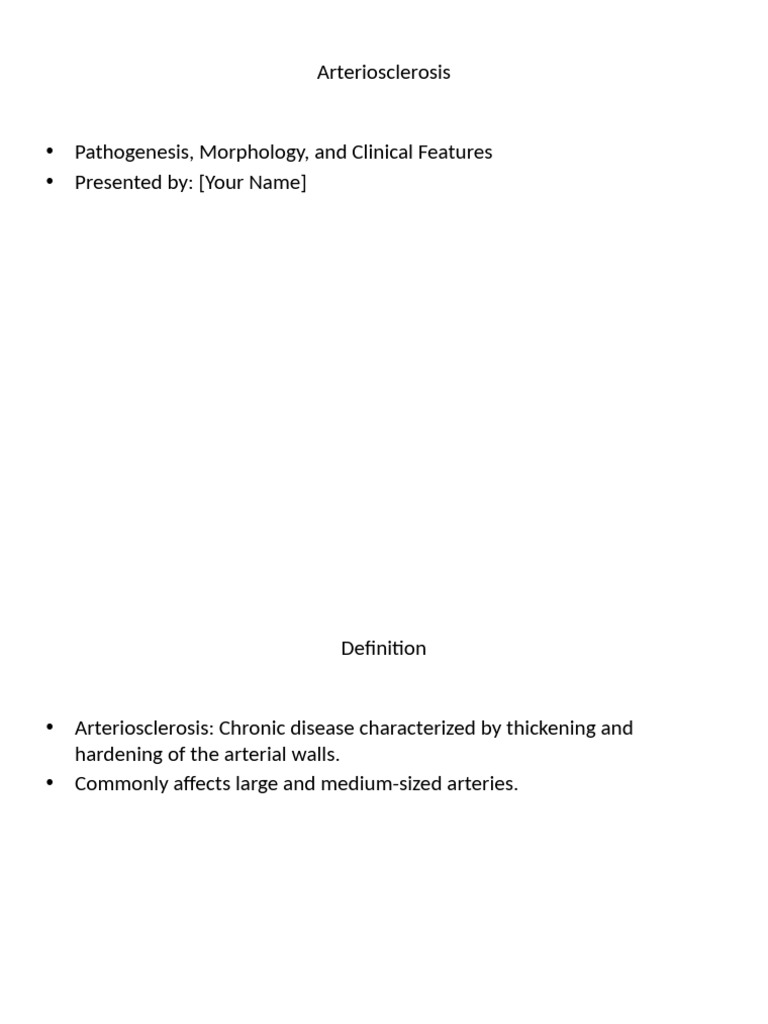 Arteriosclerosis: Types, Causes, and Risks | PDF