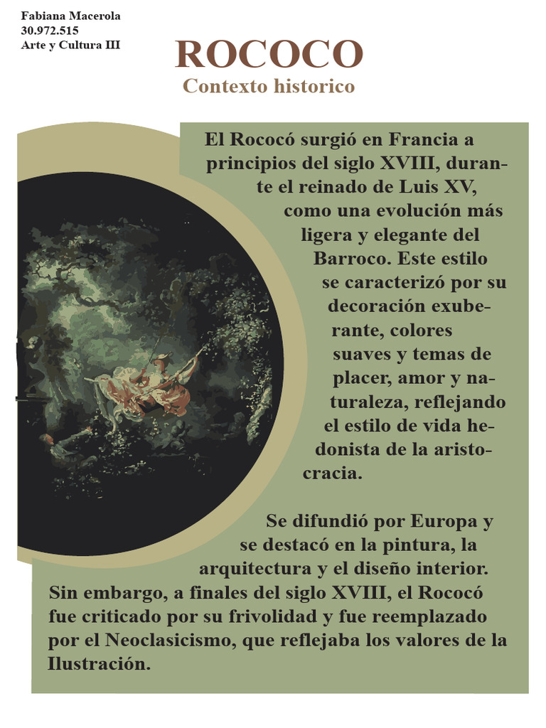 Infografia Del Rococo Fabiana Macerola | PDF