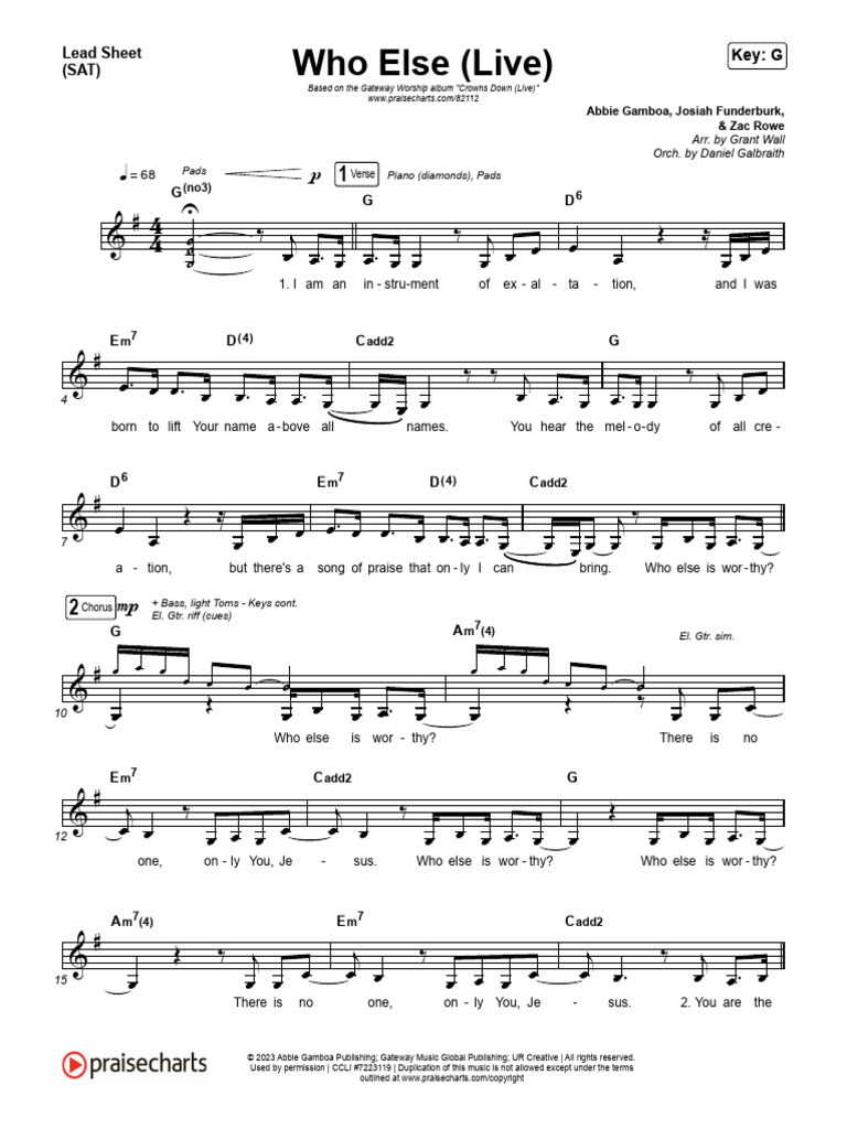 Who Else Is Worthy - Lead Sheet | PDF | Musical Techniques | Music Theory