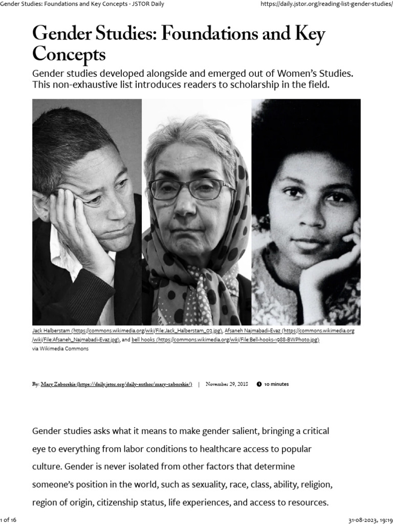 Introduction to Gender Studies Concepts | PDF | Gender | Gender Studies