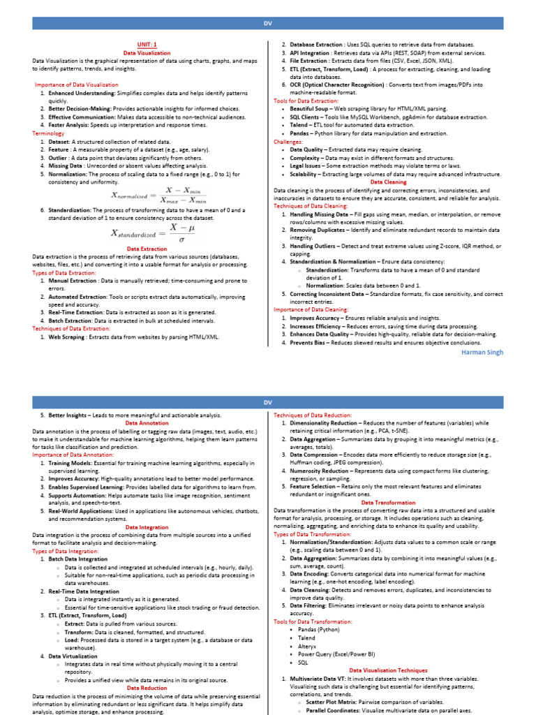 DV Classnotes | PDF | Cluster Analysis | Data