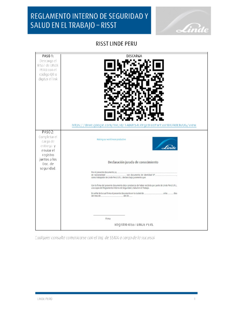 Comunicado - Recepción de Risst Linde | PDF