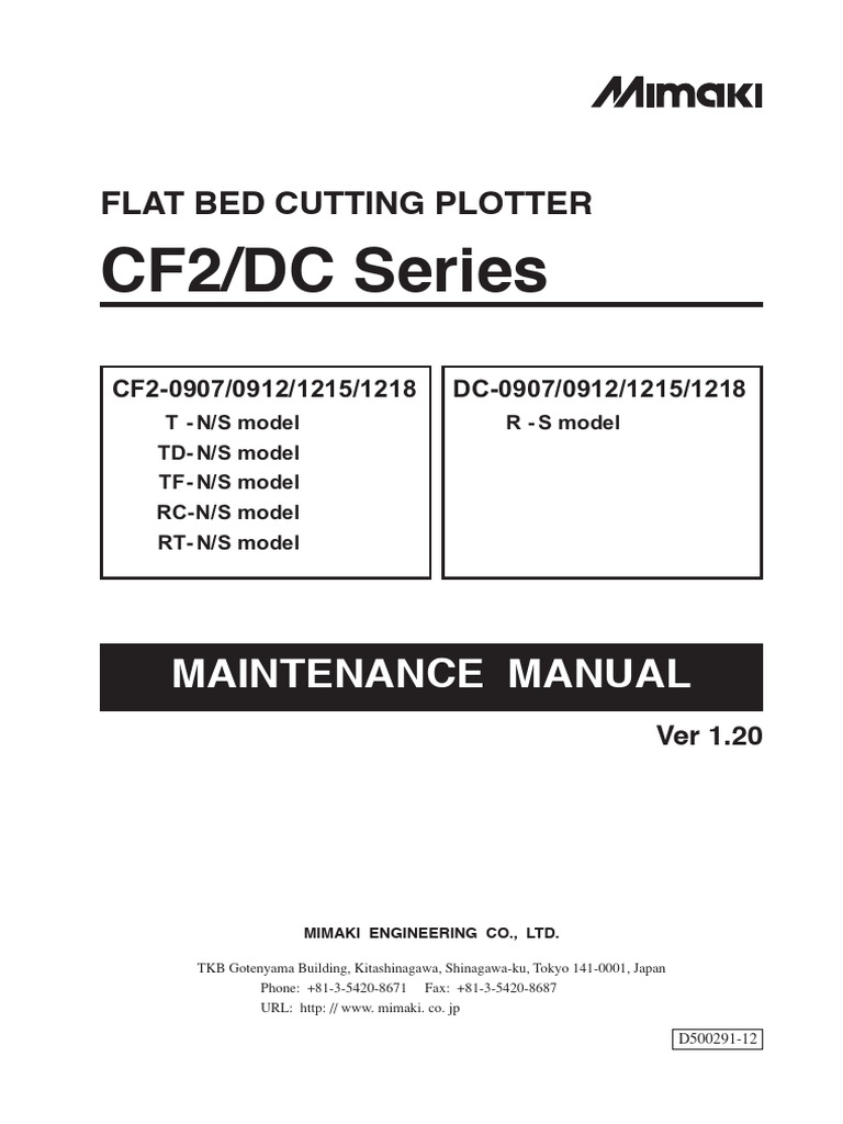 CF2 Maintenance Manual D500291 - Ver1.20 | PDF | Screw | Electrical Engineering