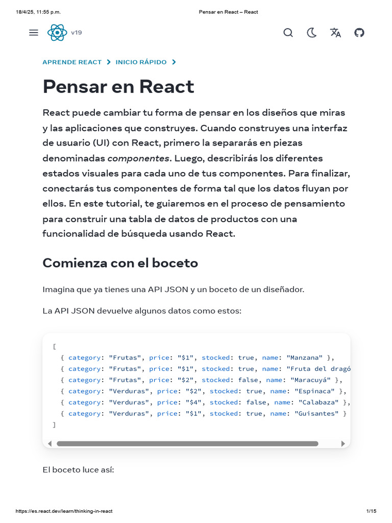 React4 - Pensar en React | PDF | Informática | Ingeniería de software
