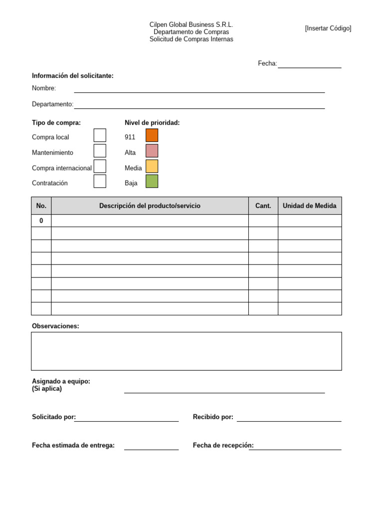 Formato para La Requisiciones | PDF