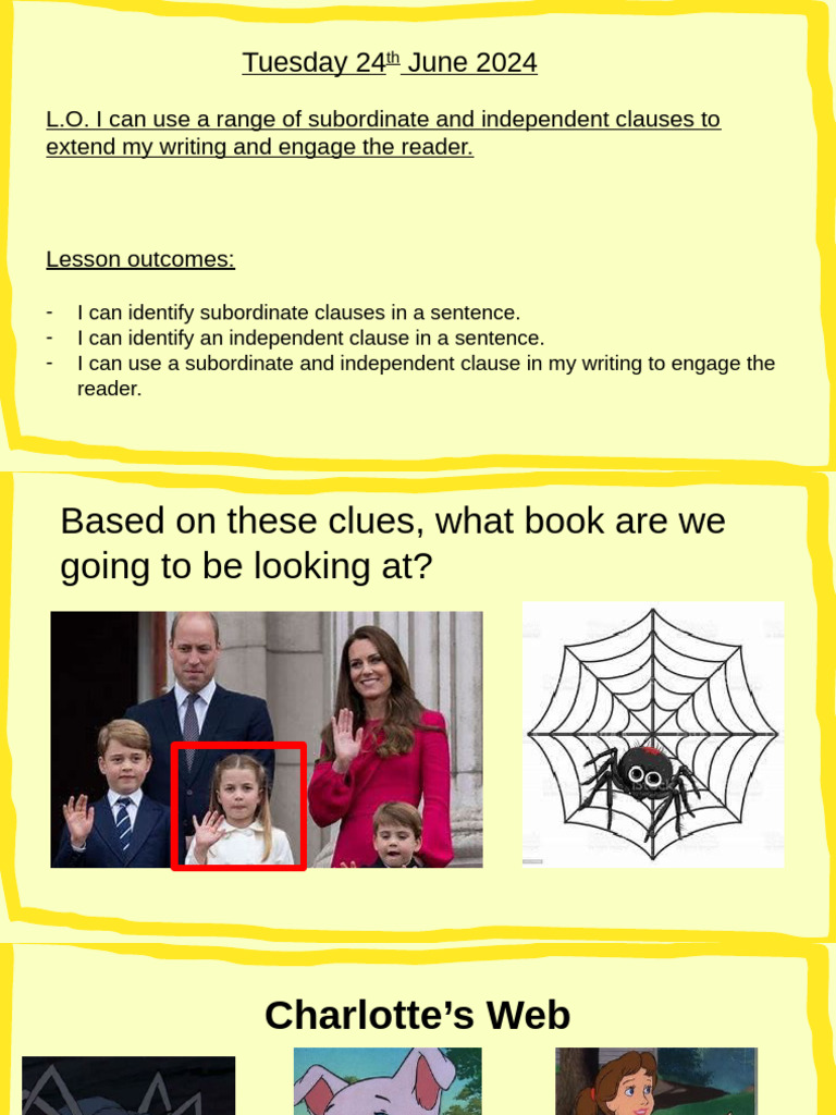 Charlottes Web Lesson For West Jesmond | PDF | Sentence (Linguistics ...