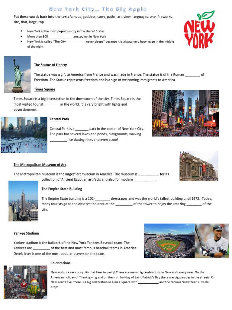 New York City Reading Comprehension | PDF