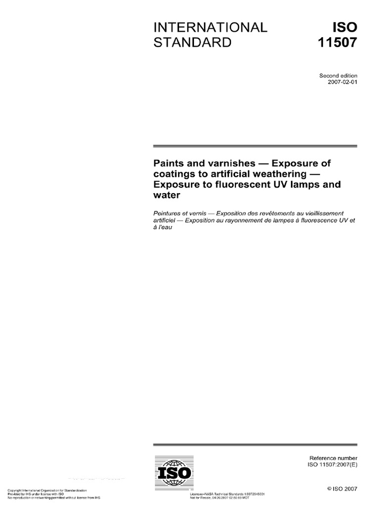 Iso 11507 Exposure of Coatings To Artificial Weatherong - Uv y Water | PDF