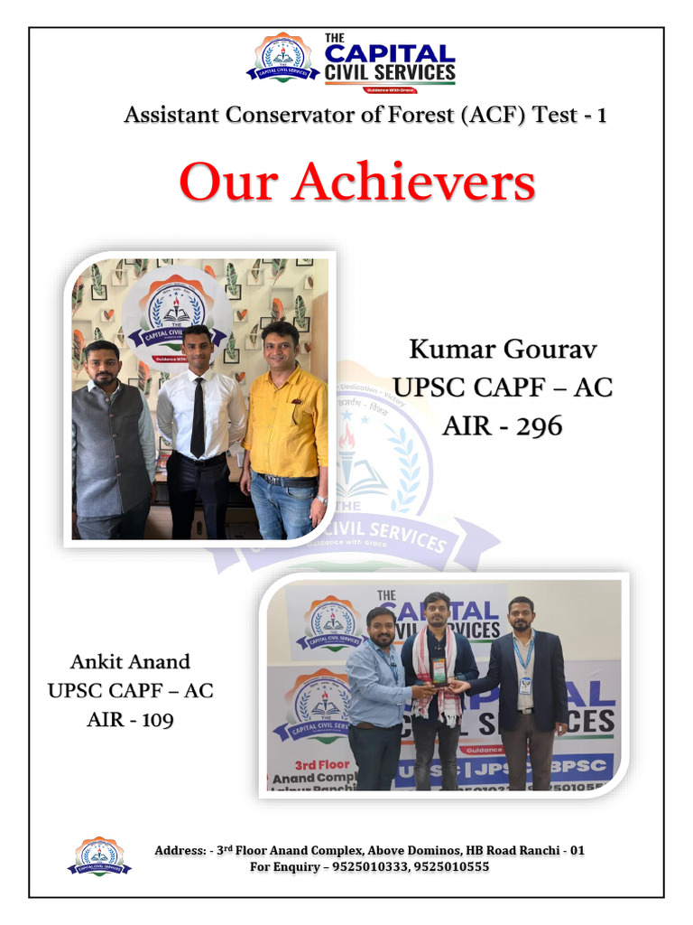 Assistant Conservator of Forest (ACF) With Answer Key | PDF