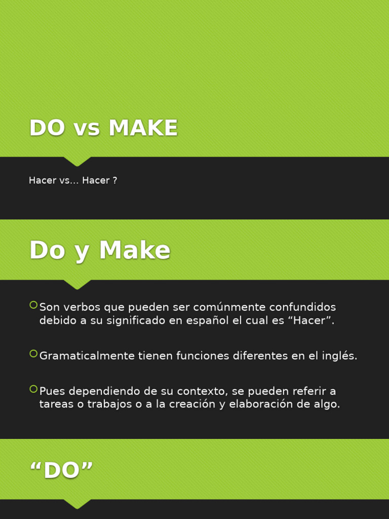 Diferencias entre Do y Make | PDF | Tipología Lingüística | Lingüística