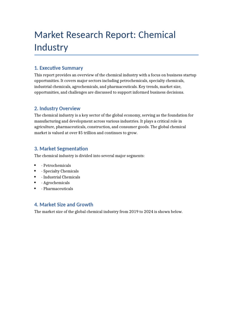 Chemical Industry Market Research Report | PDF