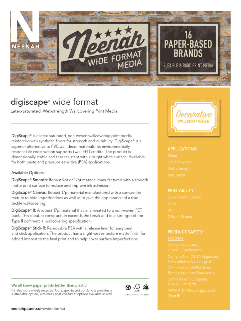 Decorative NPWF Digiscapeps | PDF | Nonwoven Fabric | Polyvinyl Chloride