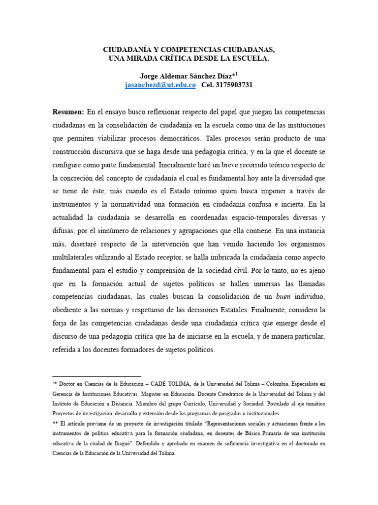 Texto - Compet. Ciudad. Una Mirada Critica | PDF | Democracia | Ideologías políticas