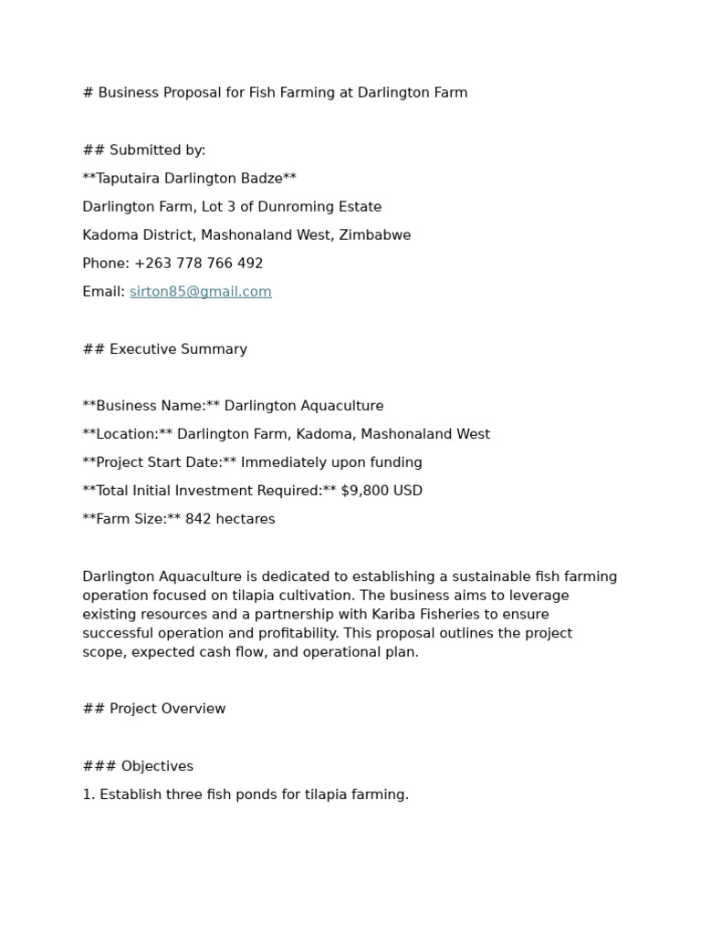 Final Proposal Fish - Gatooma | PDF | Aquaculture | Fishery