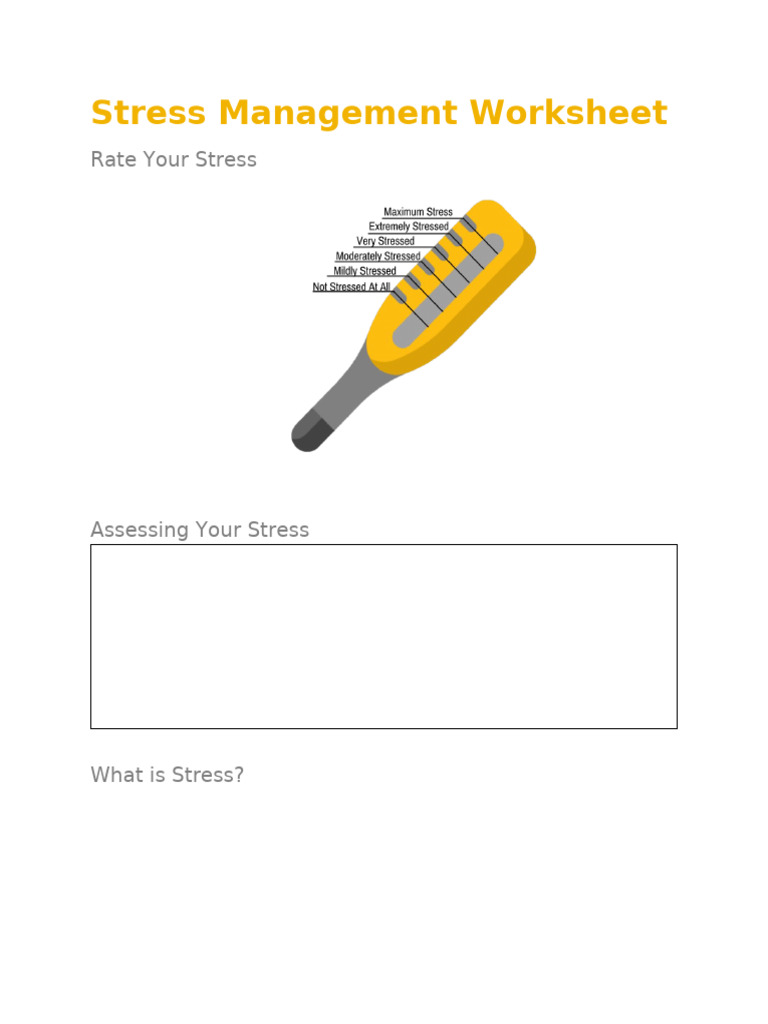 Stress Management Worksheet | PDF
