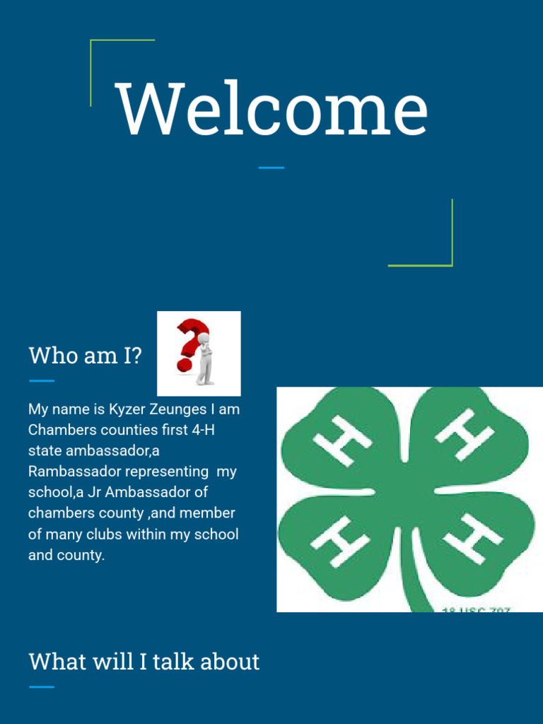 Kyzer Zeunges: 4-H Ambassador Profile | PDF