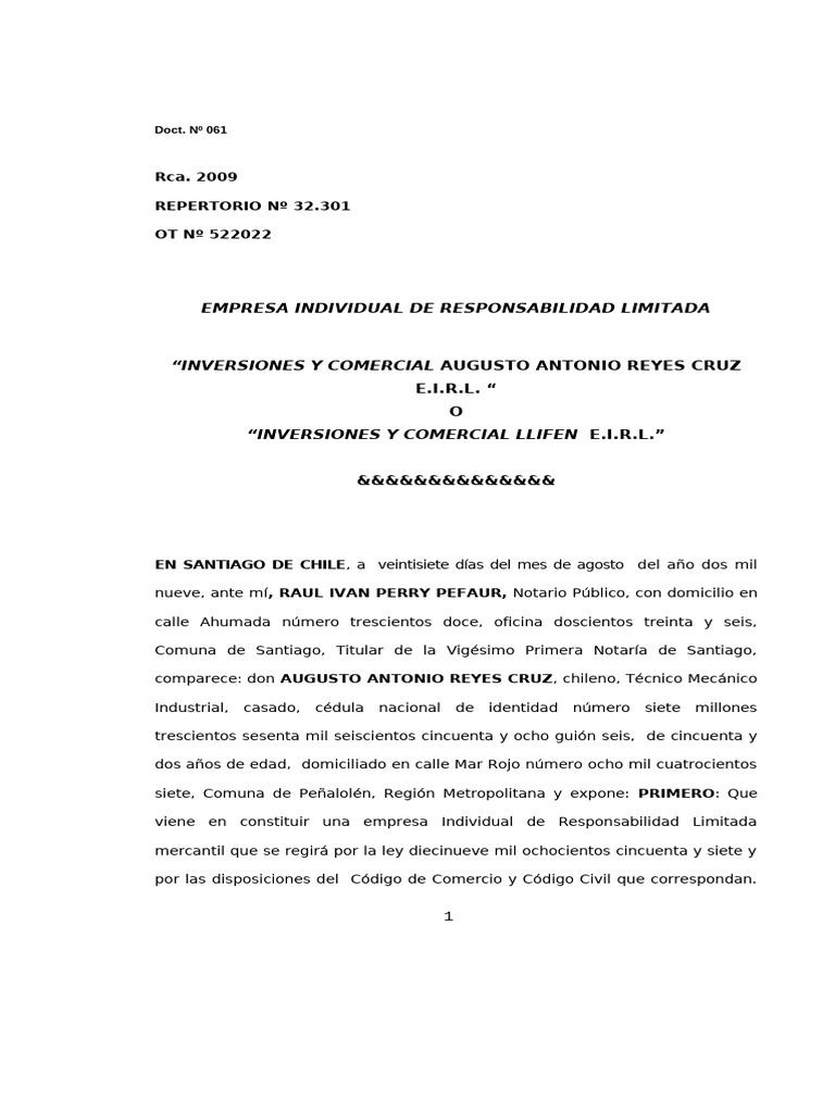 061 - Augusto Reyes Eirl | PDF | Bancos | Business