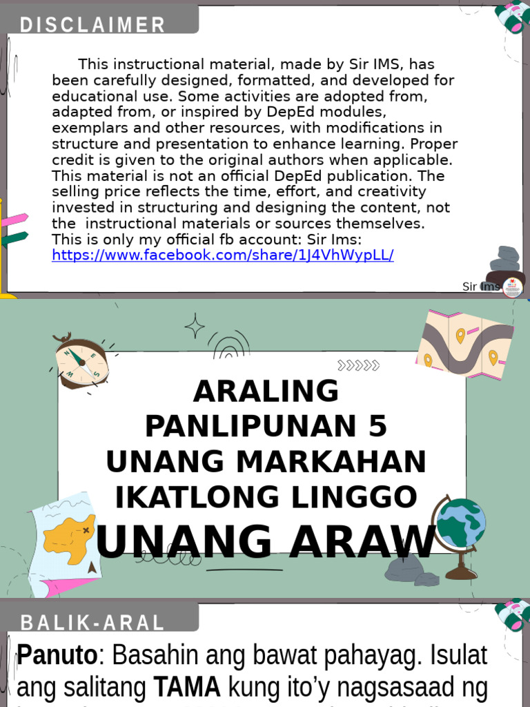 g5q1w3 PPT Araling Panlipunan (Matatag) @sir Ims | PDF
