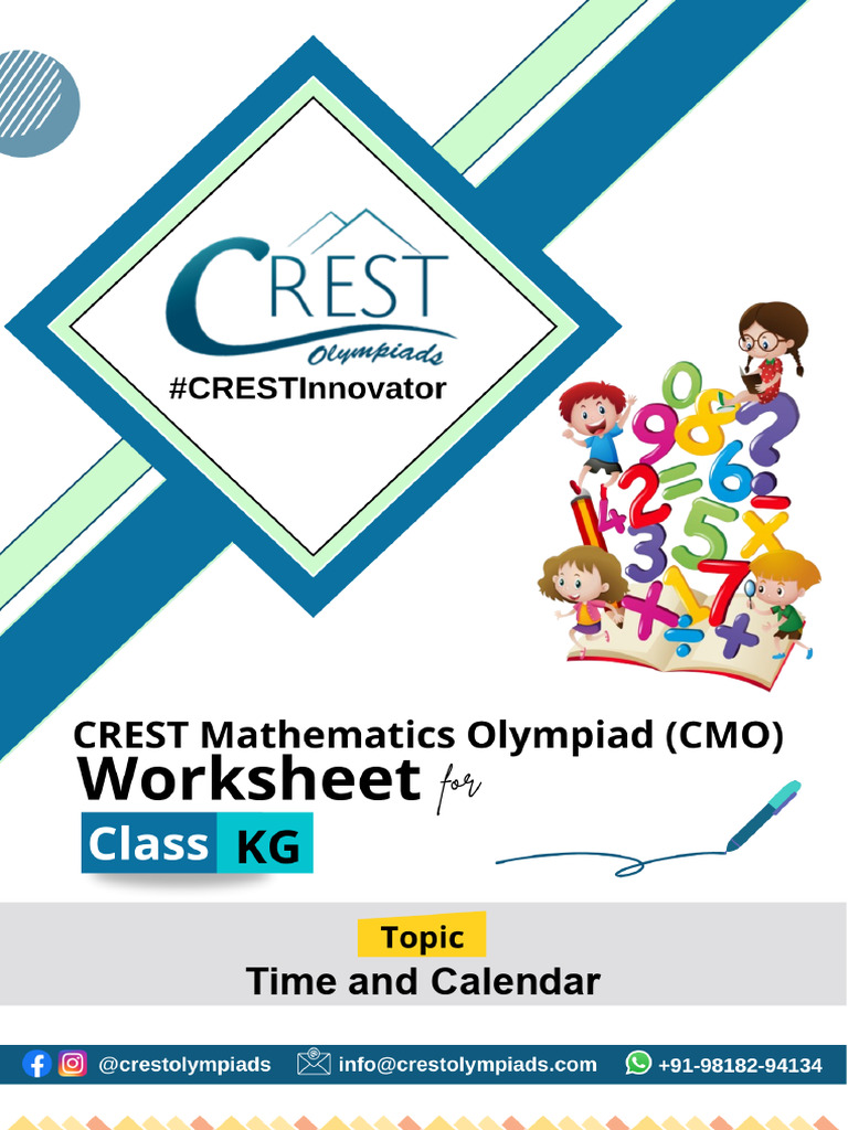 Class KG Time and Calendar Worksheet | PDF