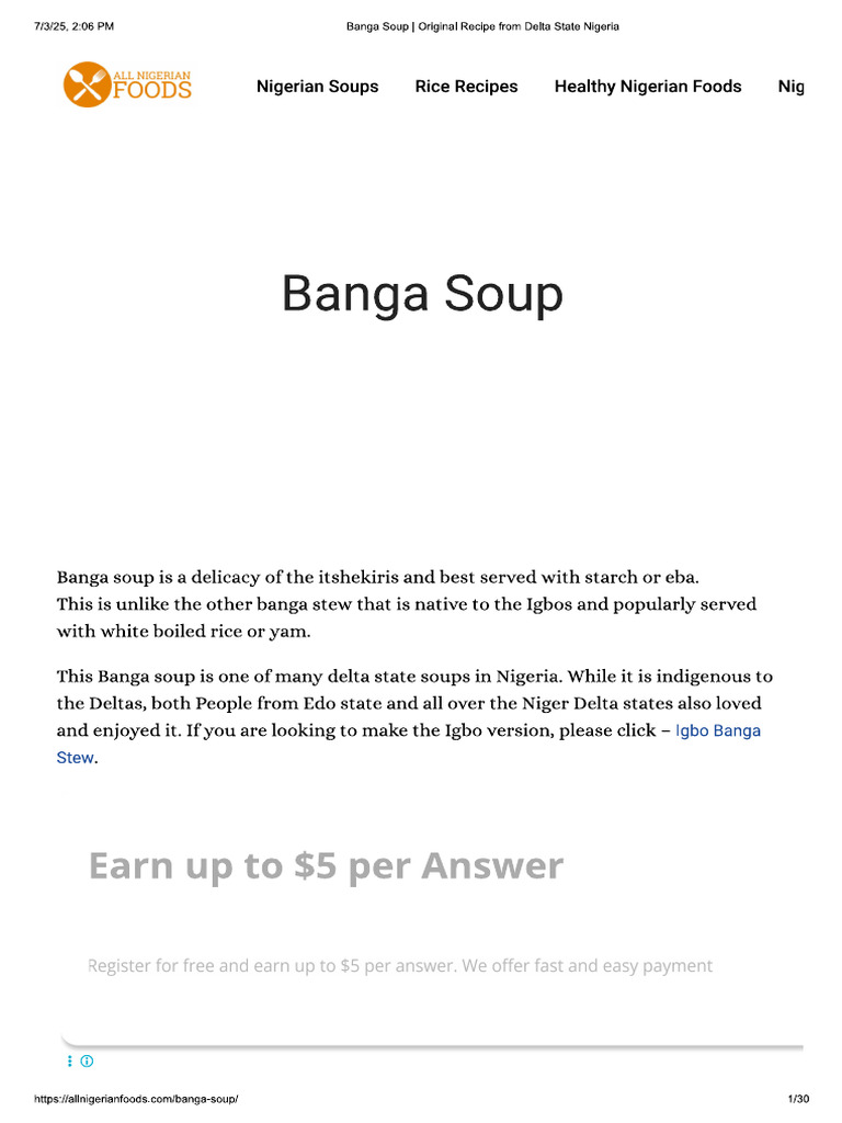 Banga Soup | PDF