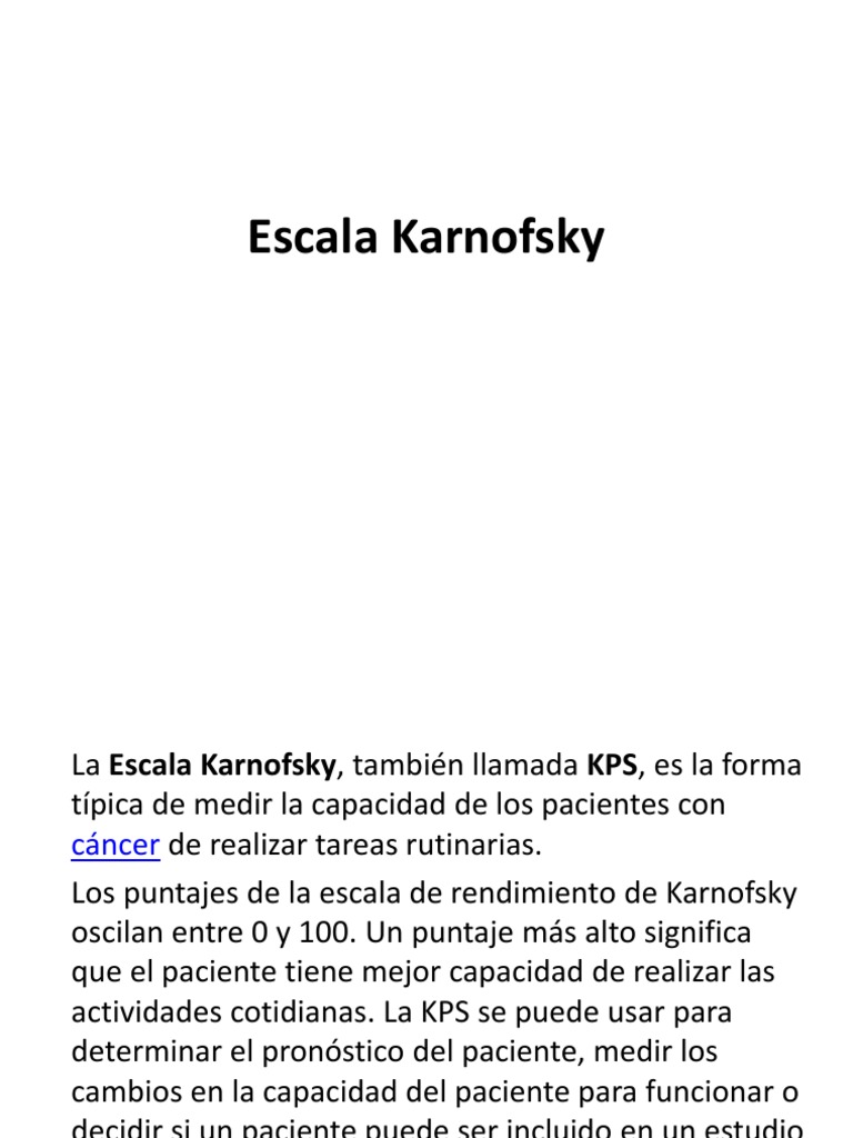 Escala Karnofsky | PDF