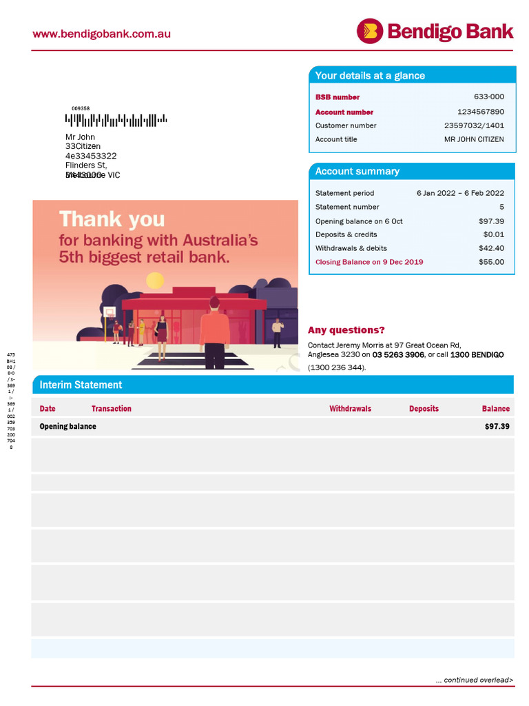 Australia Bendigo Bank 6 | PDF | Payments | Banking Technology