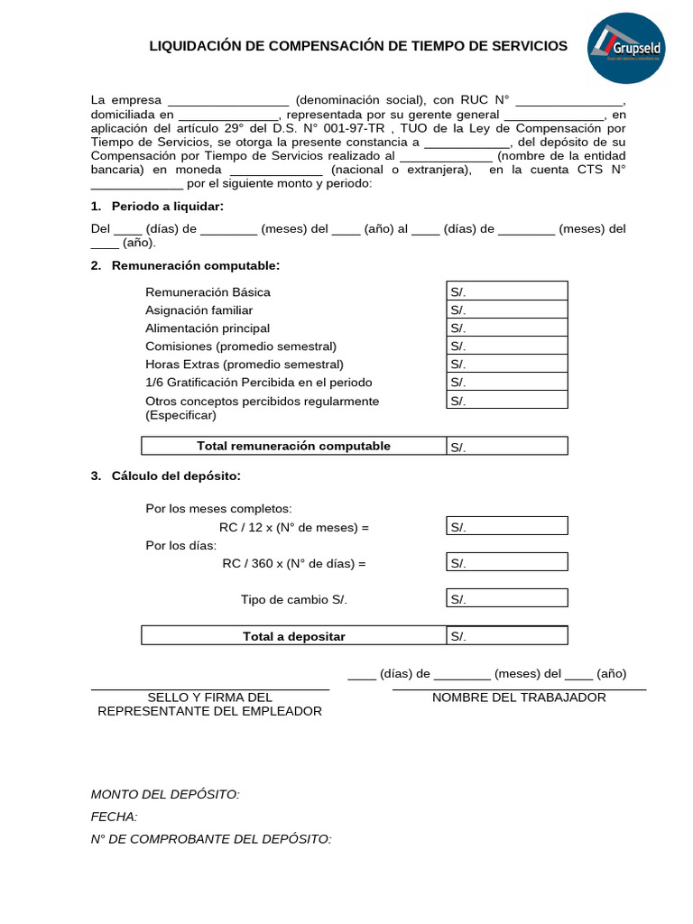 Liquidacion de Cts | PDF