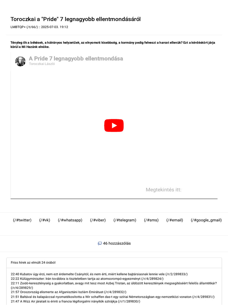 Kuruc - Info - Toroczkai A - Pride - 7 Legnagyobb Ellentmondásáról | PDF