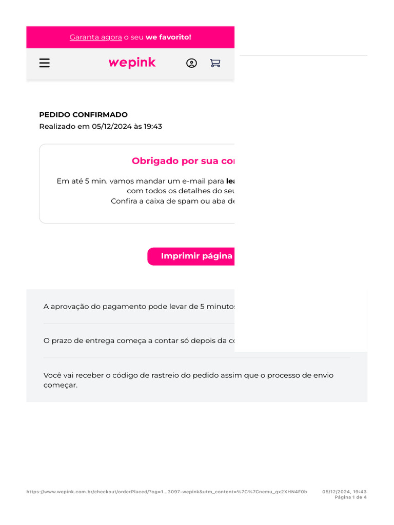 Pedido Confirmado | PDF