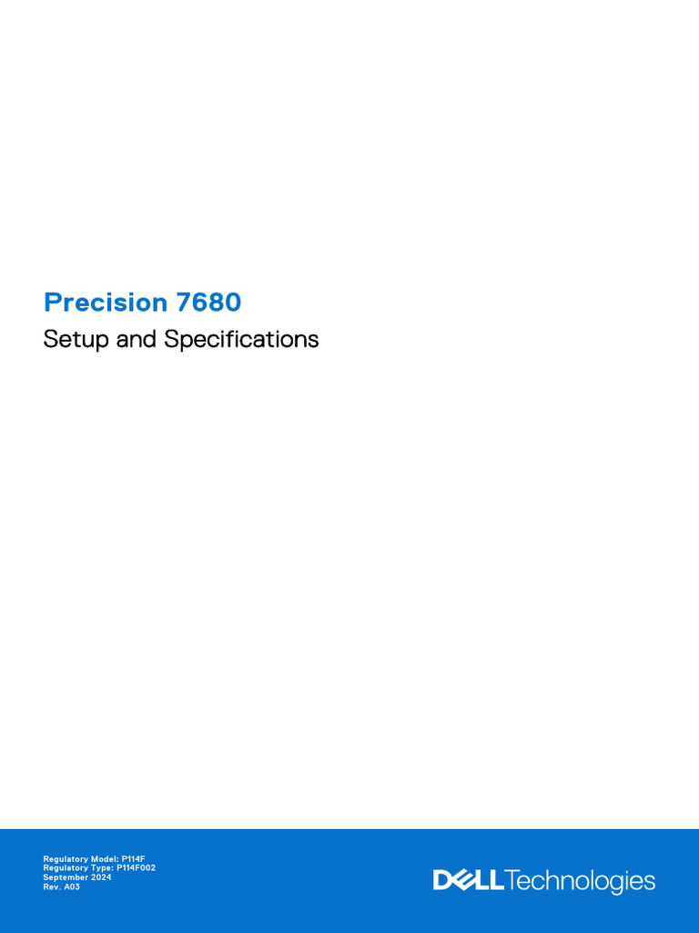 Dell Precision 7680 Setup & Specs En-Us | PDF | Usb | Computing