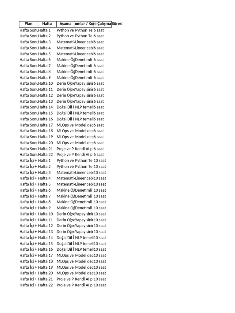 AI Engineer Ogrenme Plani | PDF