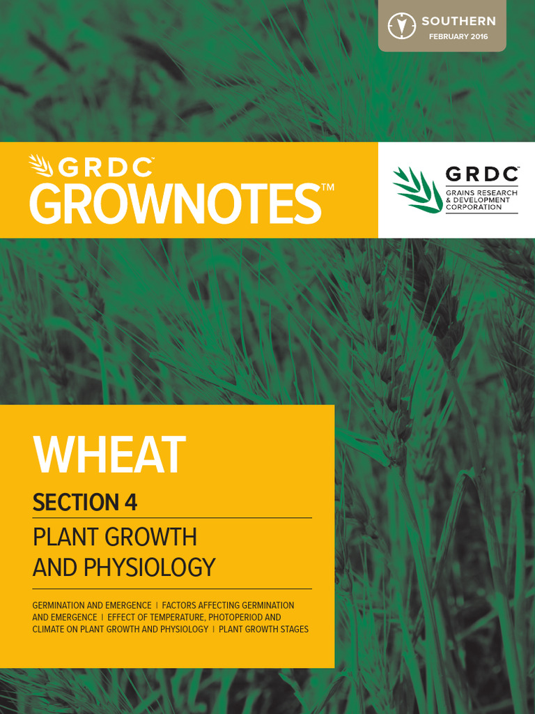 GrowNote Wheat South 04 Physiology | PDF | Seed | Germination