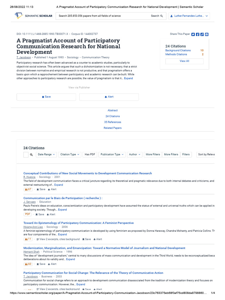 A Pragmatist Account of Participatory Communication | PDF | Pragmatism ...