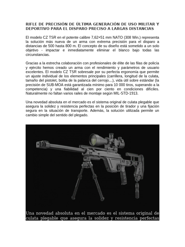 CZ TSR | PDF | Rifle | Francotirador